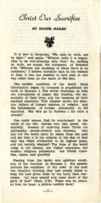 "Christ Our Sacrifice" by Homer Hailey