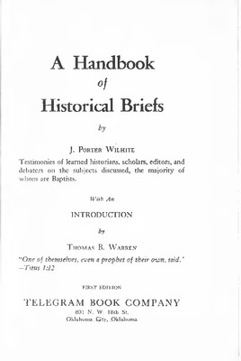 "A Handbook of Historical Briefs" by J. Porter Wilhite